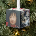 Custom 6 Sided Photo Christmas Cube Ornament | Zazzle