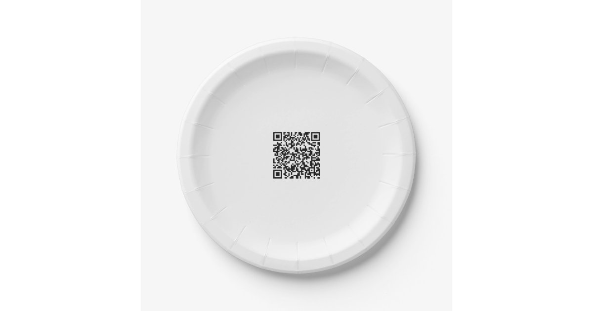 Custom 7 Inch Paper Plate with QR Code Design | Zazzle