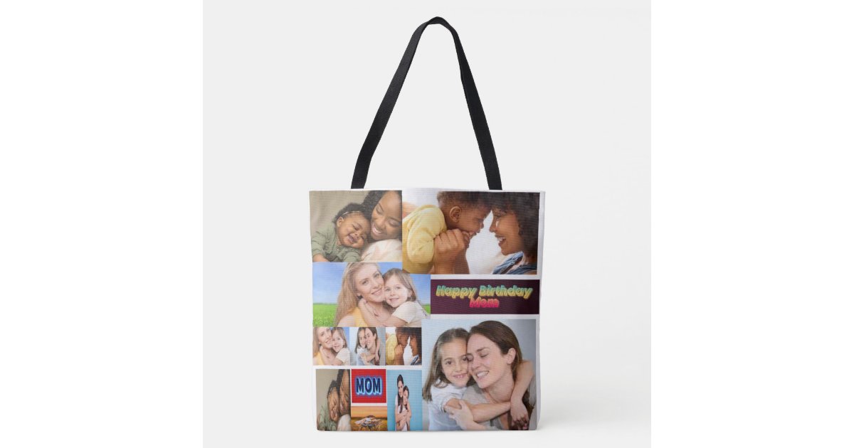 Custom 7 Photo Collage Tote Bag | Zazzle