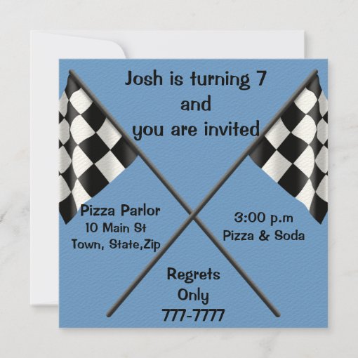 CUSTOM 7th BIRTHDAY Race Car Invitation | Zazzle