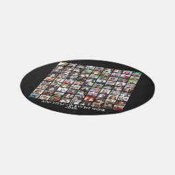 Custom 81 Photo Collage - Black - simple text Rug | Zazzle