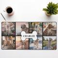Custom 8 Photo Collage Dog Bone Pet Black Desk Mat | Zazzle
