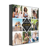 Custom 8 Photo Collage Gold Graduate Graduation Canvas Print | Zazzle