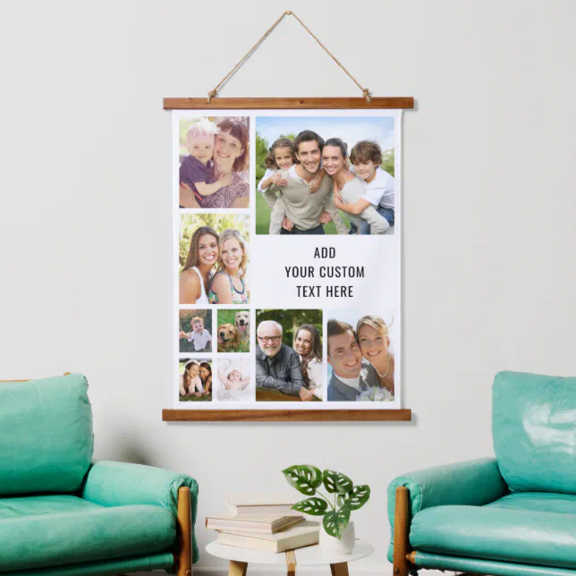 Custom 9 Photo Collage Hanging Tapestry | Zazzle