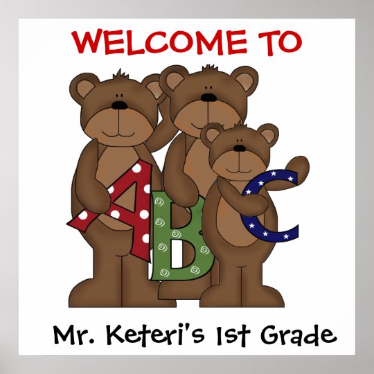 Custom ABC Bears School Welcome Poster | Zazzle.com