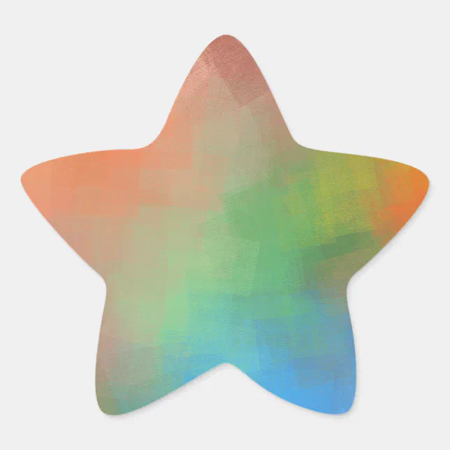 Custom Abstract Art Blank Modern Elegant Template Star Sticker | Zazzle