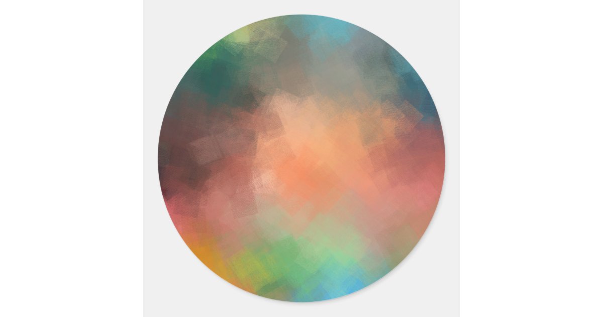 Custom Abstract Art Elegant Colorful Blank Classic Round Sticker | Zazzle
