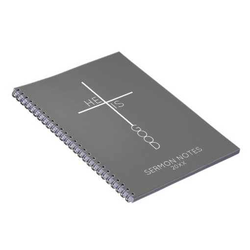 Custom Abstract Cross Minimalist Grey Christian Notebook | Zazzle
