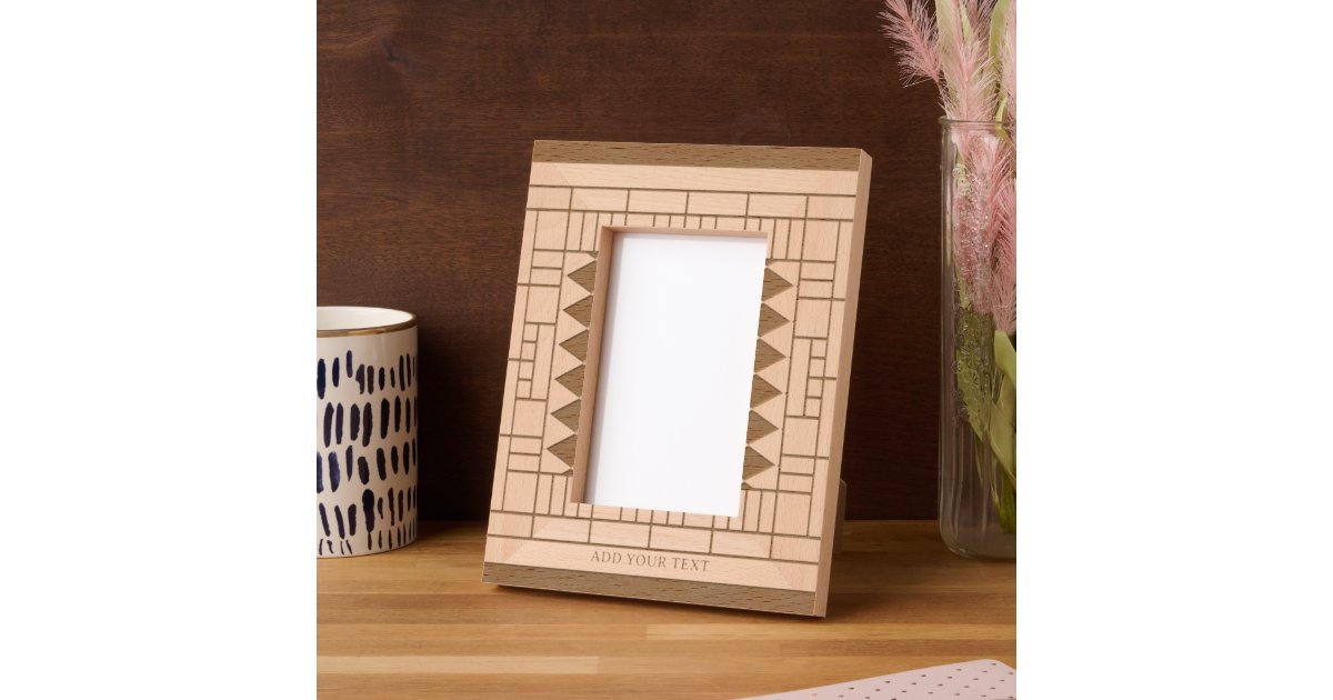 Custom Abstract Engraved Wood Frame | Zazzle