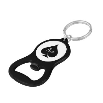 Custom ace of spades poker keychain bottle opener | Zazzle