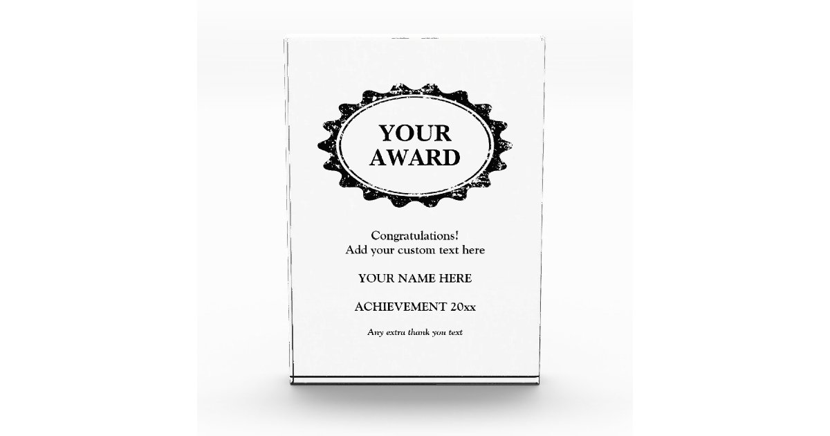 Custom acrylic award block for big achievement | Zazzle
