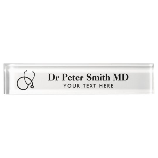 Custom acrylic desk name plate for medical doctor | Zazzle.com