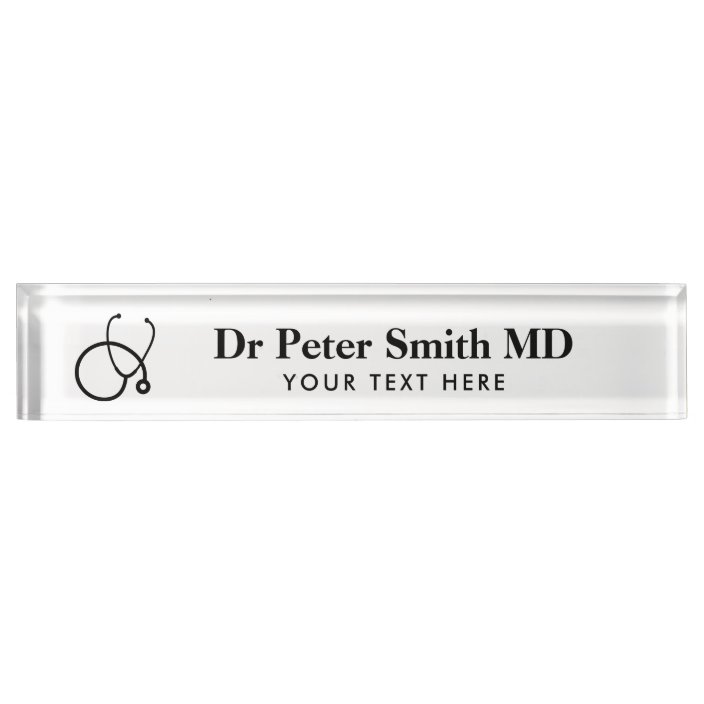 Custom acrylic desk name plate for medical doctor | Zazzle.com