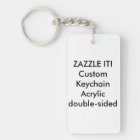 Custom Rectangle Acrylic Keychain Key Ring Blank | Zazzle.com
