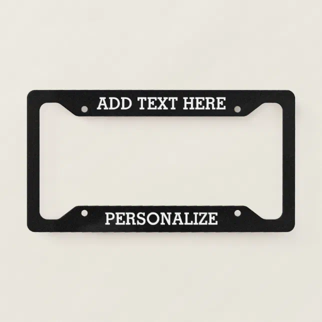 Custom Add 2 Lines Text & Change Background Color License Plate Frame ...