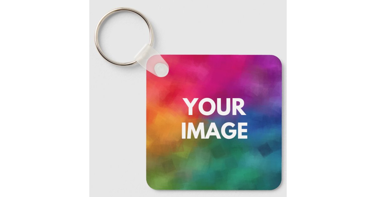 Custom Add Image Logo Personalize Template Keychain | Zazzle