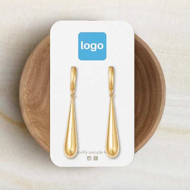 Custom Add Logo Earring Display Card | Zazzle