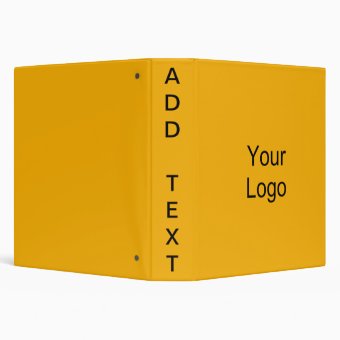 Custom, Add Logo, Warm Yellow. 3 Ring Binder | Zazzle