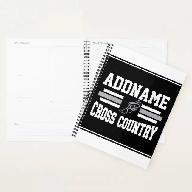 Custom ADD NAME Cross Country Runner Running Team Planner | Zazzle