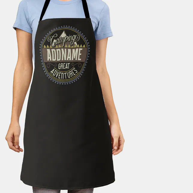 Custom ADD NAME Family Camp Trip Camping Reunion Apron | Zazzle
