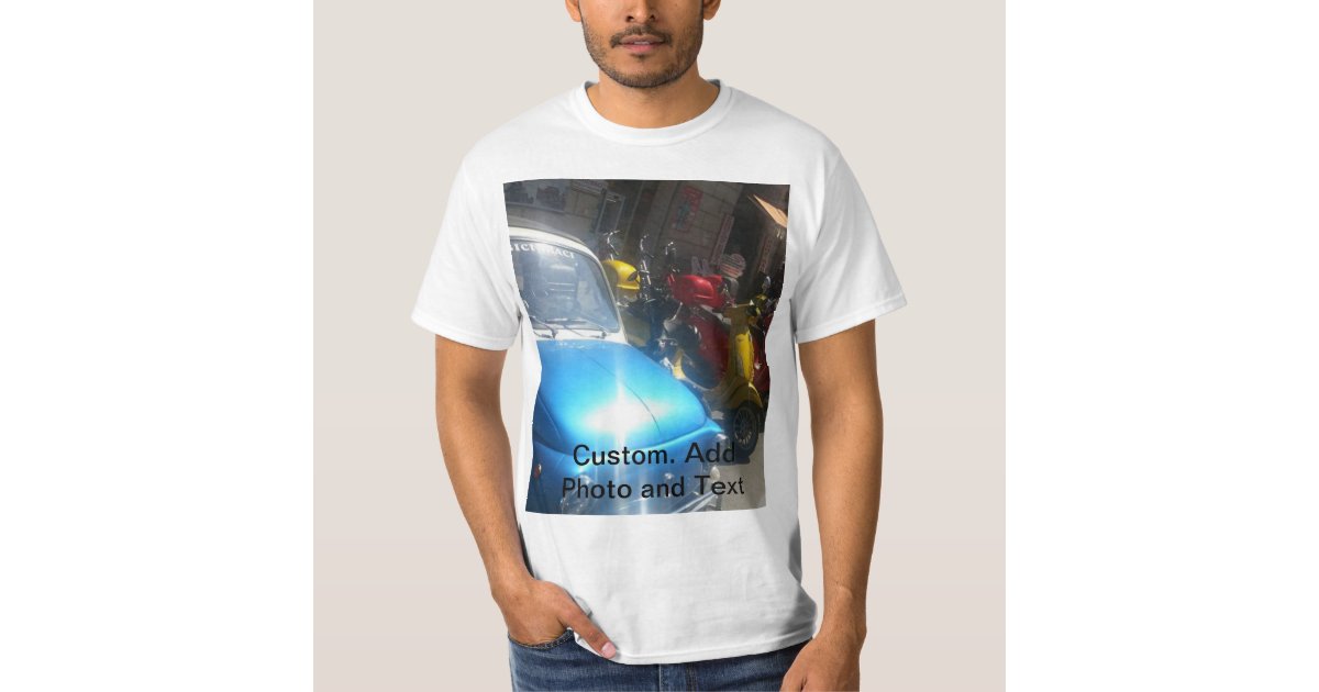 Custom. Add Photo and Text T-Shirt | Zazzle