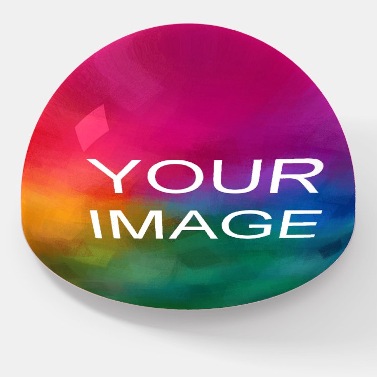 Custom Add Upload Your Image Photo Company Logo Paperweight | Zazzle