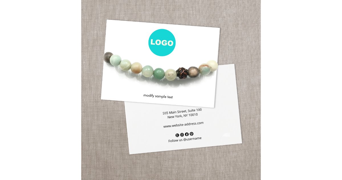 Custom Add Your Logo Bracelet Display Card | Zazzle