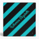 Custom Add your Name Aqua Blue and Black Striped 3 Ring Binder | Zazzle