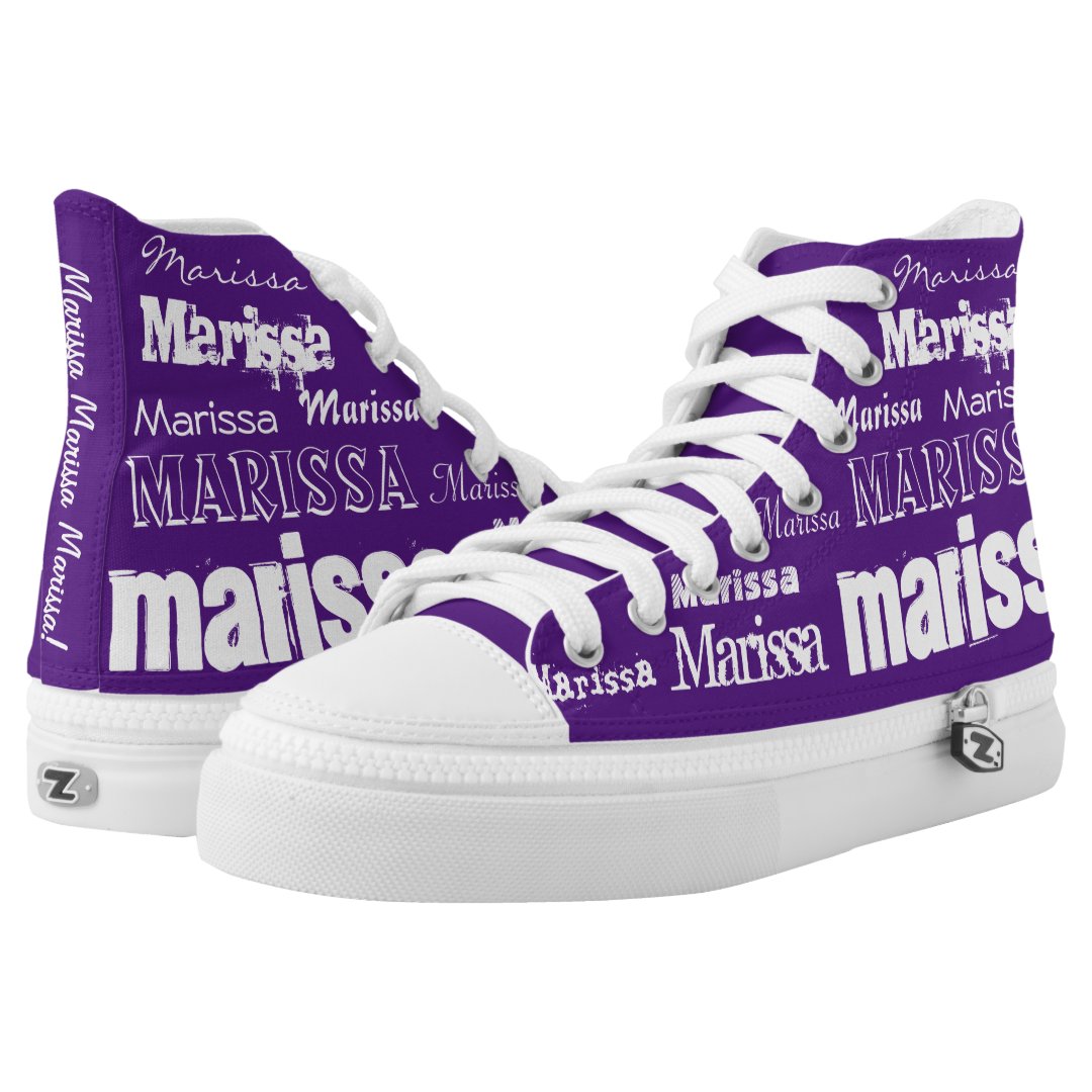 CUSTOM Add Your Name! High-Top Sneakers | Zazzle