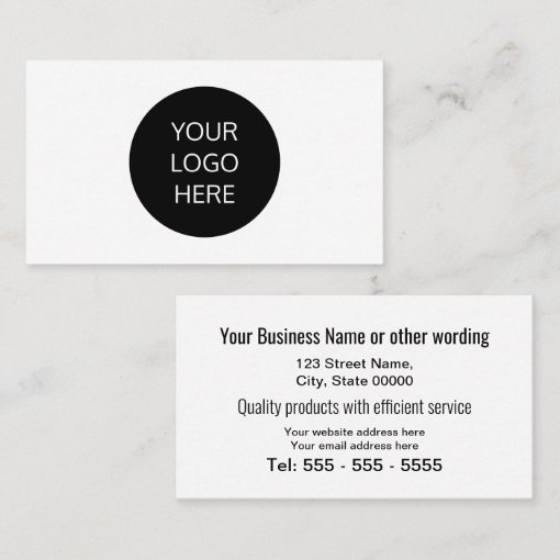 Custom Add Your Own Logo Business Card | Zazzle