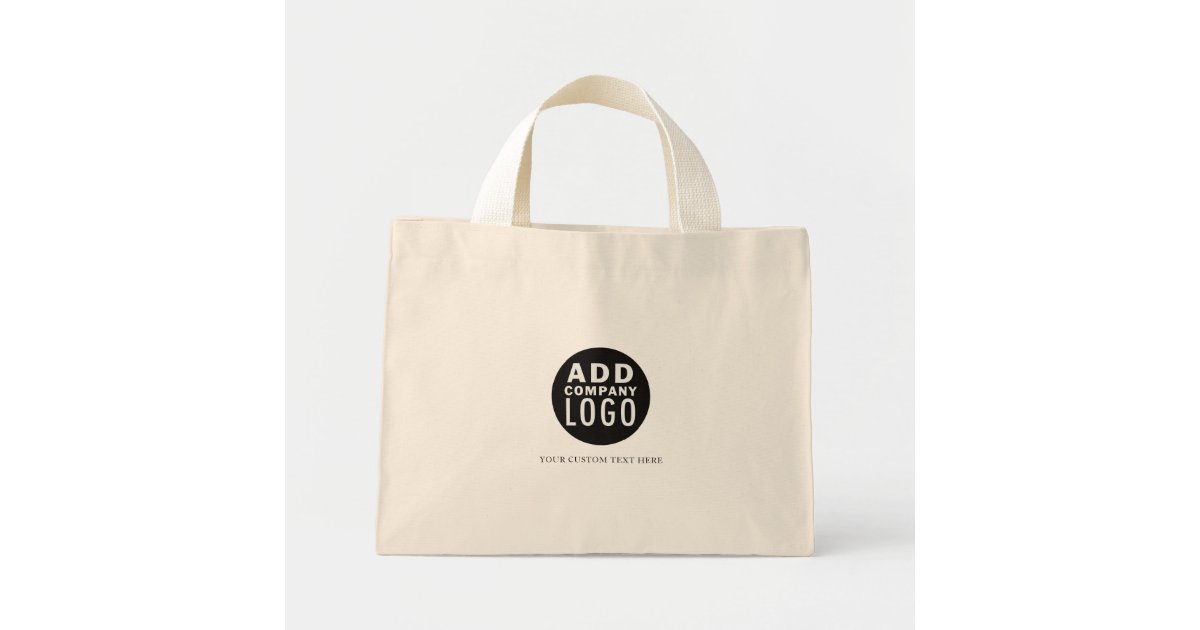 Custom Add Your Own Logo Mini Tote Bag | Zazzle