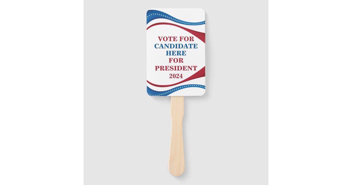 Custom Add Your Own President 2024 Candidate Rally Hand Fan | Zazzle