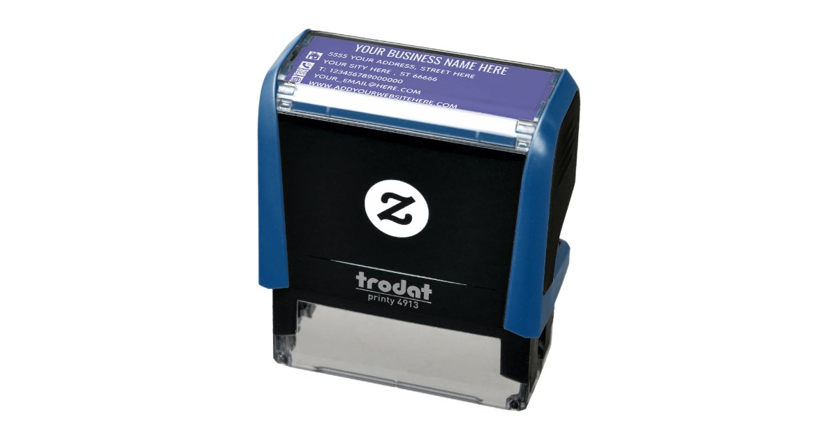 Custom Address Color Self-inking Stamp Templete | Zazzle