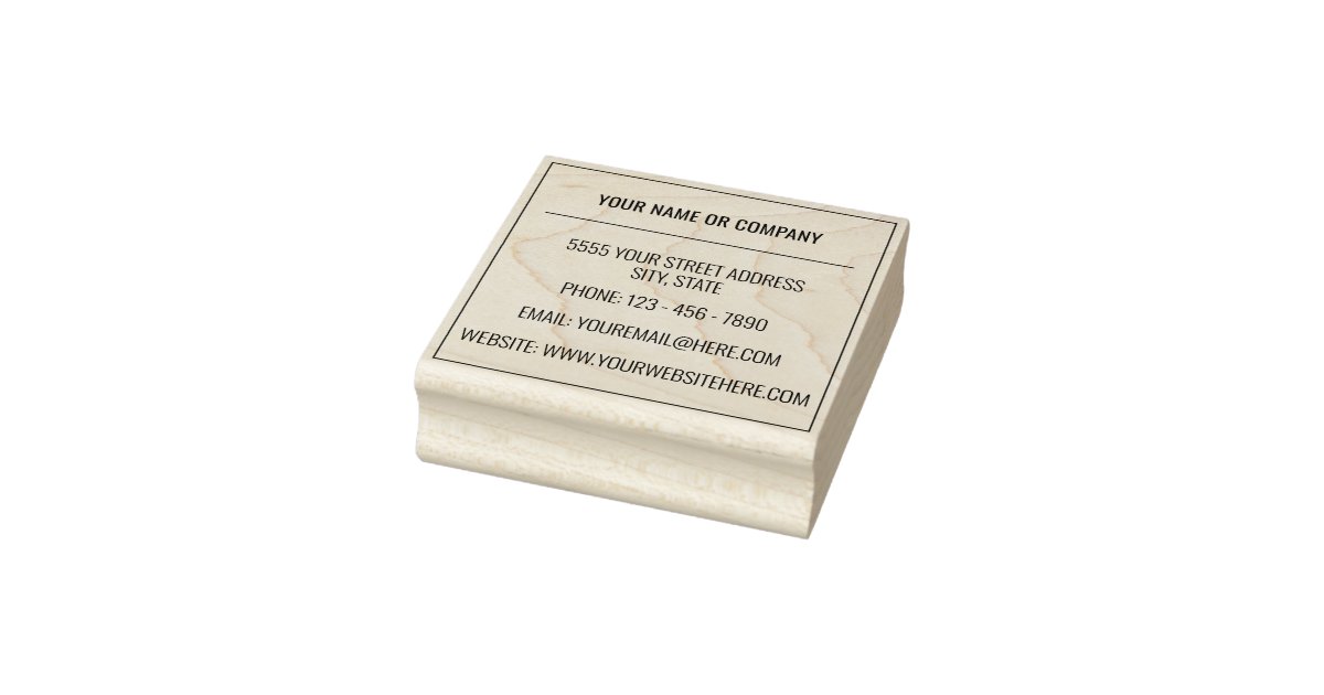 Custom Address Contact Information Rubber Stamp | Zazzle