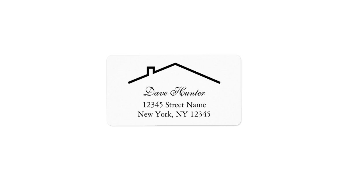 Custom address labels with roof logo | Zazzle