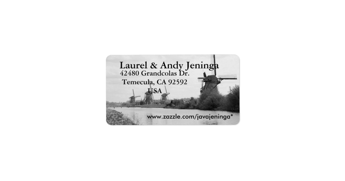 Custom Address Labels with Windmills | Zazzle
