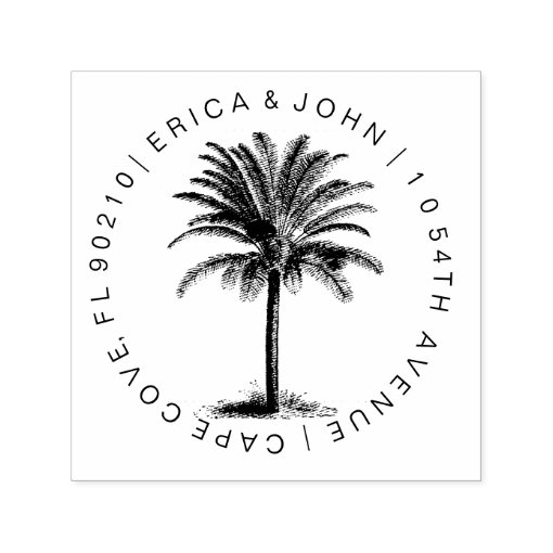 Custom Address Palm tree Self Ink Return Address Self-inking Stamp | Zazzle