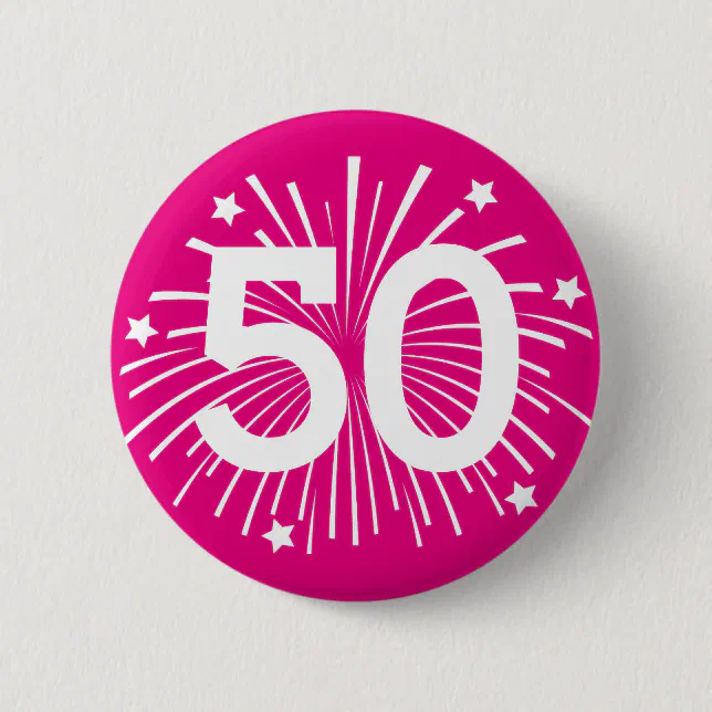 Custom age Birthday party badge pin buttons | Zazzle