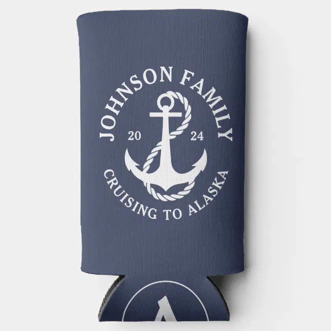 Custom Alaska Family Cruise Wildlife Spotting Seltzer Can Cooler | Zazzle