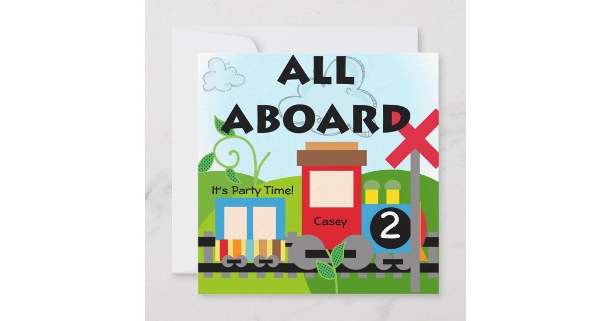 Custom All Aboard Train Party Invitations | Zazzle