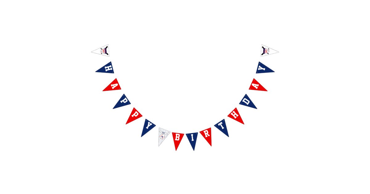 Custom All-Star Baseball Birthday Bunting Flags | Zazzle