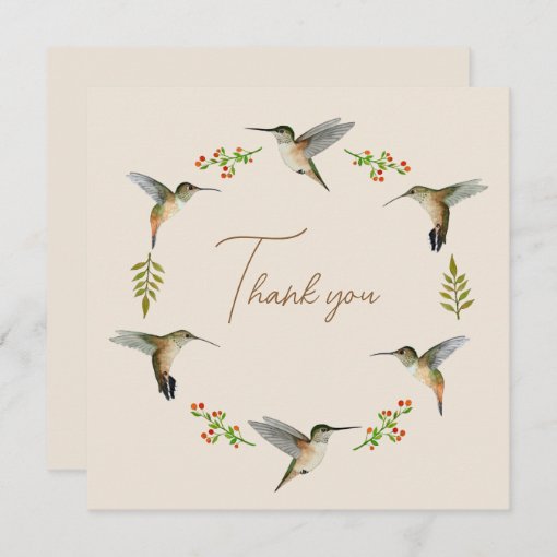 Custom Allen's Hummingbirds Thank You Card | Zazzle