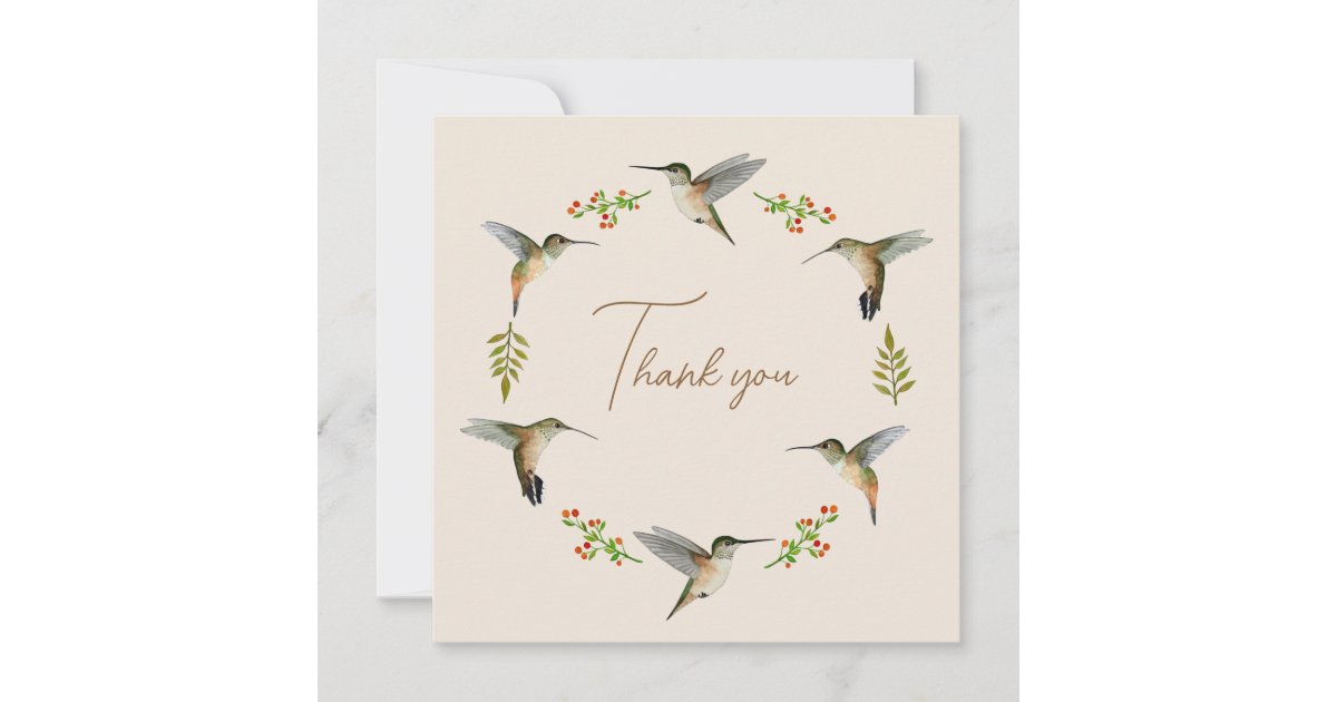 Custom Allen's Hummingbirds Thank You Card | Zazzle