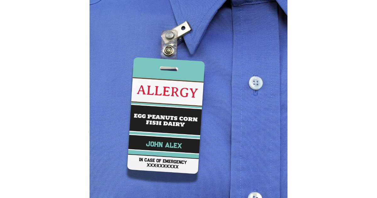 Custom Allergy Alert Chef Card Badge | Zazzle