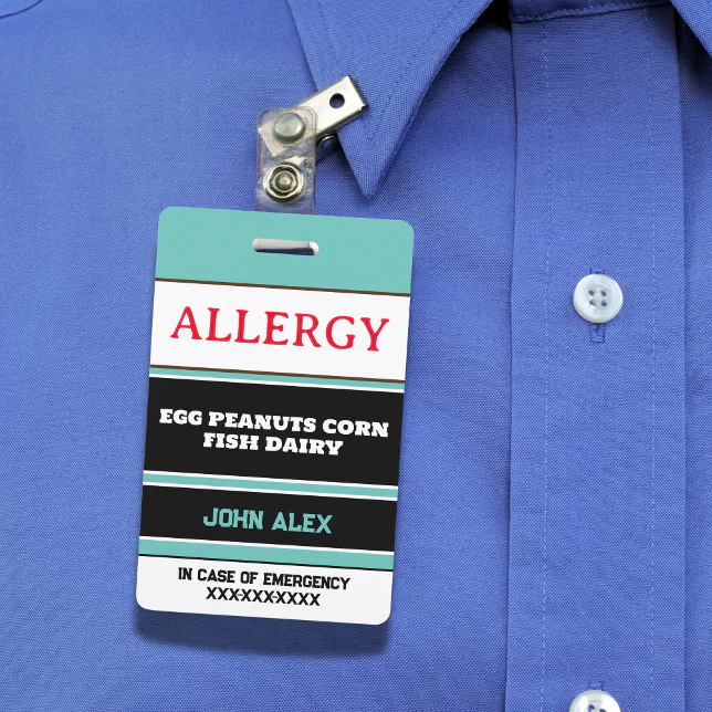 Custom Allergy Alert Chef Card Badge | Zazzle