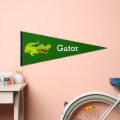Custom Alligator and Text on Green Pennant Flag | Zazzle
