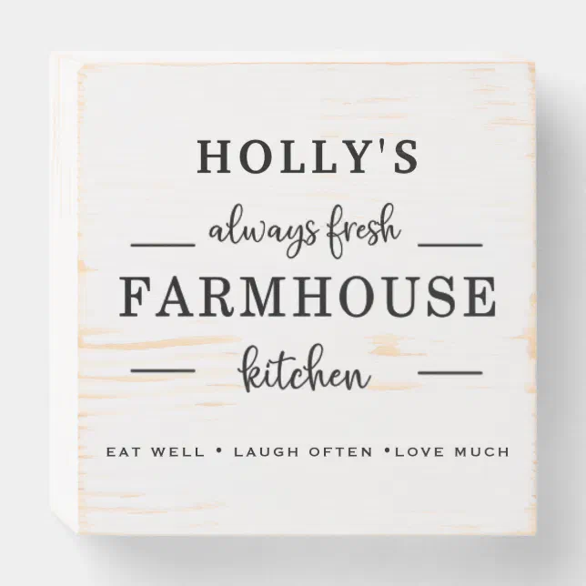Custom, Always Fresh Farmhouse Kitchen Wooden Box Sign | Zazzle