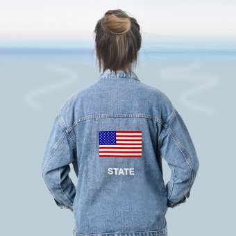 Custom American Flag Denim Jacket | Zazzle