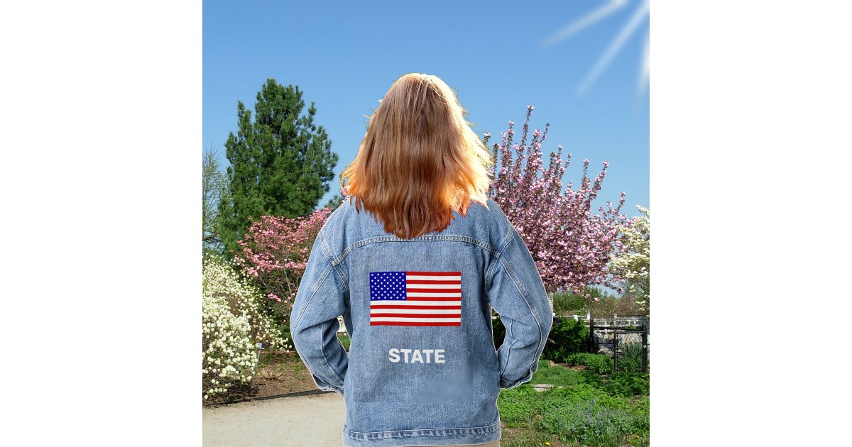 Custom American Flag Denim Jacket | Zazzle