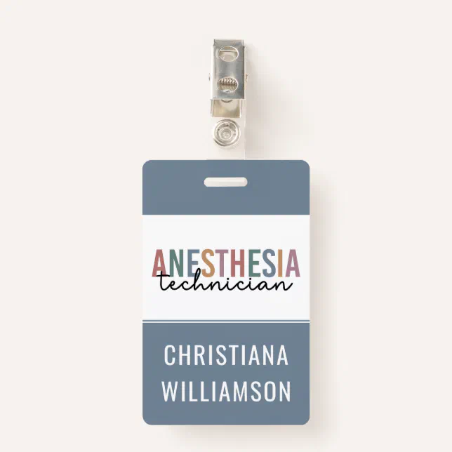 Custom Anesthesia Technician Retro Anesthetic Tech Badge | Zazzle